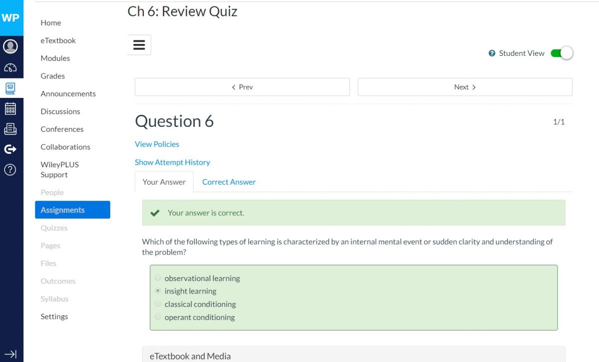 Sanderson Review Quiz image | WileyPLUS