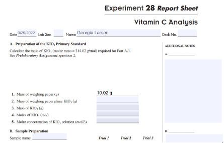 Report Sheet | WileyPLUS